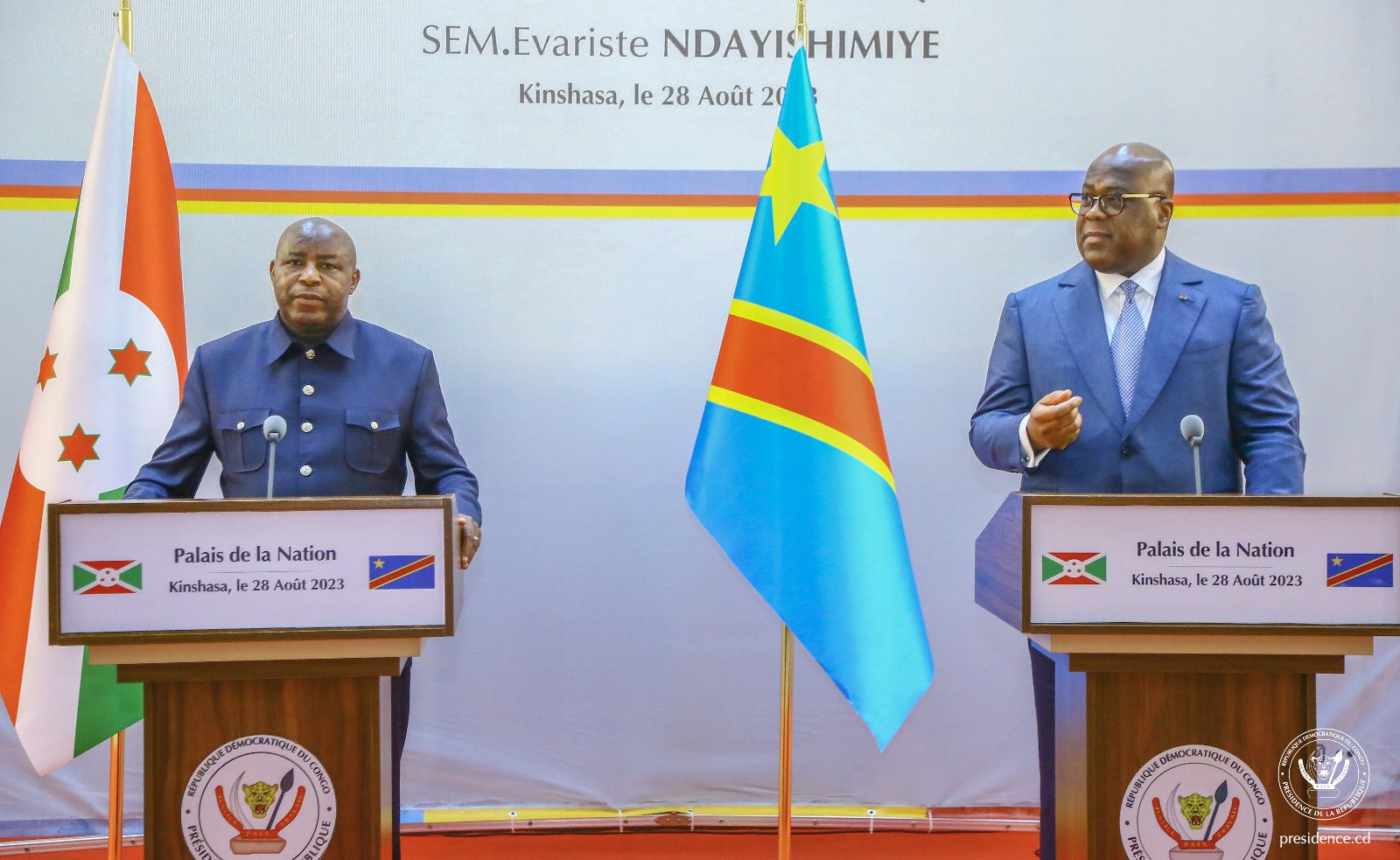 Insécurité à l'Est du pays : Félix Tshisekedi et Evariste Ndayishimiye ont appelé le M23 à faire ...