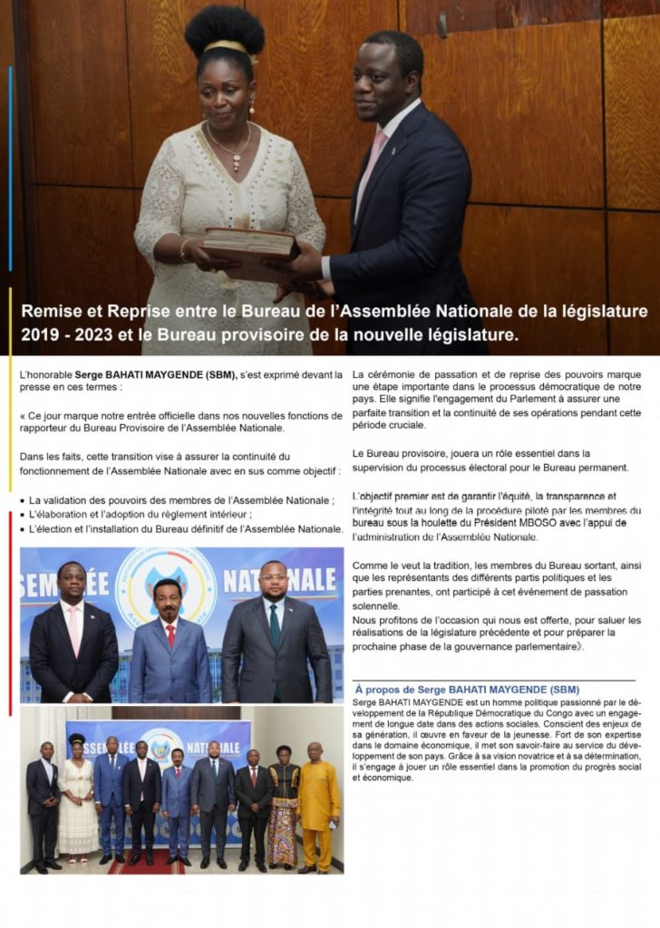 Remise et reprise à l’AN : le rapporteur du bureau provisoire Serge ...