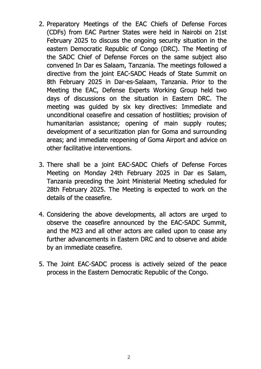 Processus de paix Sadc-EAC : Uhuru Kenyatta, Olusegun Obasanjo et ...